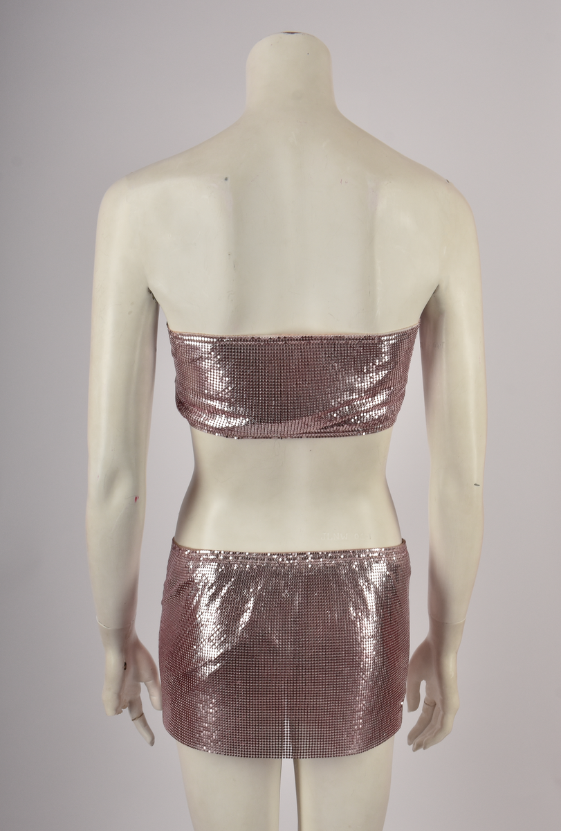 PINK CHAINMAIL TUBE TOP AND MICRO SKIRT SET – Found And Vision